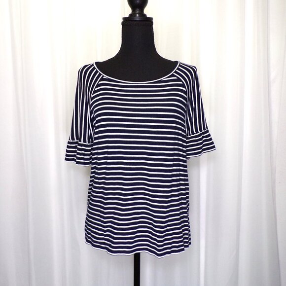 Max Studio | Tops | Max Studio London Womens Top Large Blue White ...